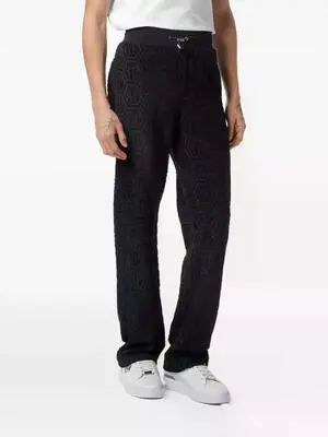 Philipp Plein Jacquard-monogram Track Pants - 24 Navy