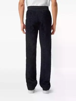 Philipp Plein Jacquard-monogram Track Pants - 24 Navy