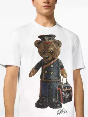 Philipp Plein Round Neck T-shirt Full Of Stones Teddy Bear