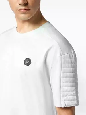 Philipp Plein Quilted-panel Round-neck T-shirt