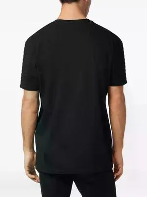 Philipp Plein Quilted-panel Round-neck T-shirt - Black