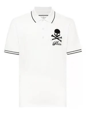 Philipp Plein Skull-and-bones Piqué Polo Shirt - White