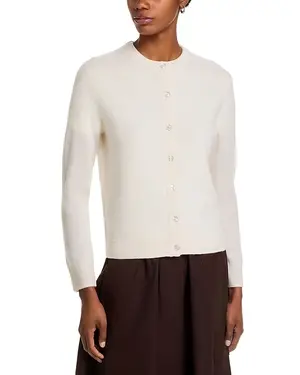 Bloomingdale'S Cashmere Crewneck Cardigan Sweater - Ivory