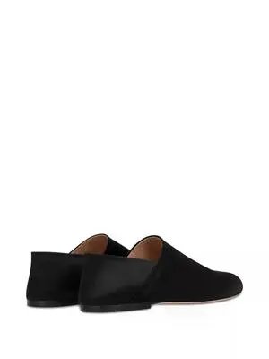 Alberta Ferretti Logo-debossed Leather Loafers - Black