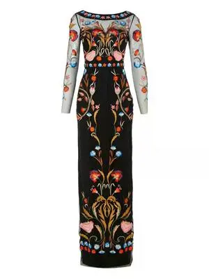 TEMPERLEY LONDON Floral-embroidered Long Sleeve Dress