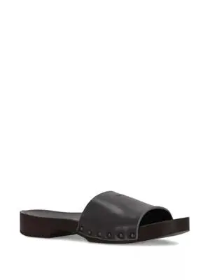 LA ROSE Leather Sandals - Grey