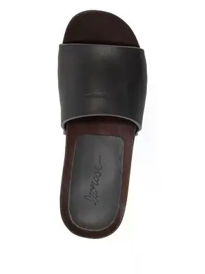 LA ROSE Leather Sandals - Grey