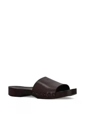 LA ROSE Leather Sandals - Brown