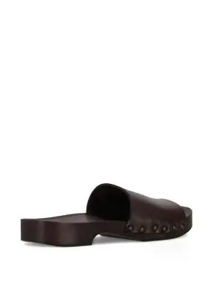 LA ROSE Leather Sandals - Brown