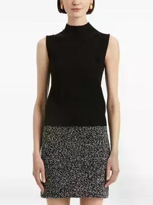 Oscar De La Renta Mock-neck Sleeveless Top