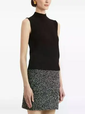Oscar De La Renta Mock-neck Sleeveless Top