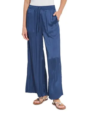 Lyssé Packable Pleated Palazzo Pants - Capri Blue