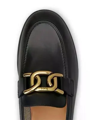 TOD'S Chain-embellished Leather Loafers