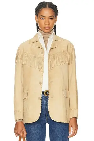 Ralph Lauren Ryland Fringe-trim Lamb-suede Jacket