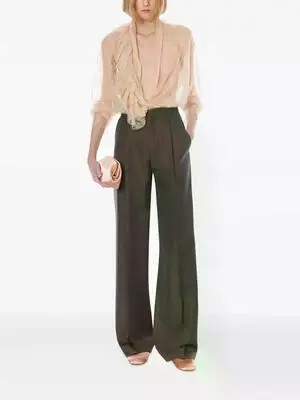 Alberta Ferretti Wool-blend Pleated Trousers