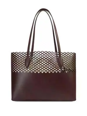 SERGIO ROSSI Sr Mermaid Scallop-detail Leather Tote Bag - Brown