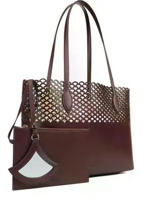 SERGIO ROSSI Sr Mermaid Scallop-detail Leather Tote Bag - Brown
