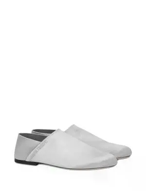 Alberta Ferretti Logo-debossed Leather Loafers - Silver