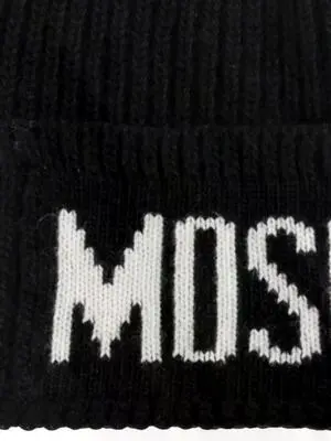 Moschino Logo Knit Beanie - Black