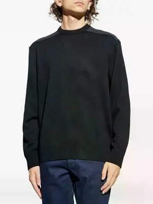 Paul & Shark Wool Shoulder-patch Sweater - Black