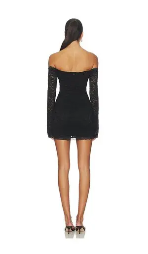 Superdown Bailey Mini Dress With Mesh Sleeves - Black