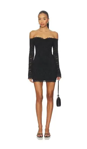 Superdown Bailey Mini Dress With Mesh Sleeves - Black