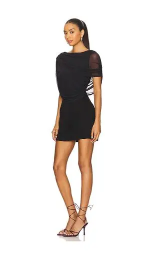 Superdown Bailey Mini Dress With Mesh Sleeves - Black