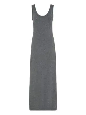 Brunello Cucinelli Round-neck Knit Midi Dress - Grey