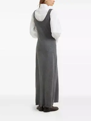 Brunello Cucinelli Round-neck Knit Midi Dress - Grey