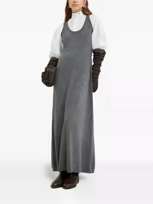 Brunello Cucinelli Round-neck Knit Midi Dress - Grey