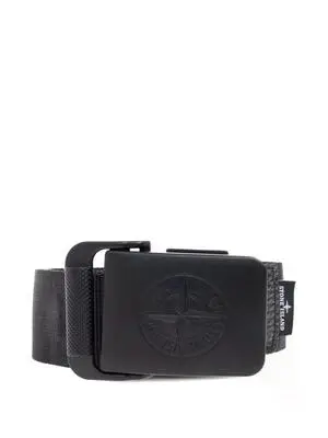 Stone Island Compass-logo Buckle Belt - Black