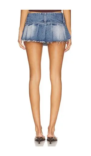 Abrand Denim 00 Pleated Mini Skirt