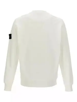 Stone Island Crew-neck Sweatshirt With Logo Badge - White
