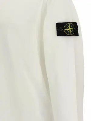 Stone Island Crew-neck Sweatshirt With Logo Badge - White