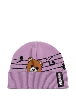 Moschino Teddy-bear Beanie - Purple