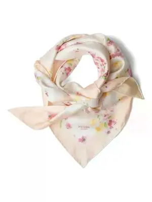 Prada Floral-print Silk Scarf