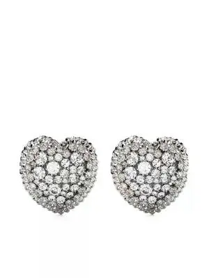 Alessandra Rich Heart Clip-on Earrings - Silver