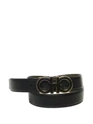 FERRAGAMO Gancini-buckle Leather Belt - Black