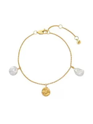 Monica Vinader Capri Keshi Pearl Station Bracelet - Gold
