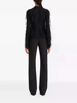 COURREGES Feather-embellished Long-sleeve Top