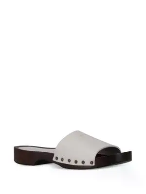 LA ROSE Leather Sandals - White
