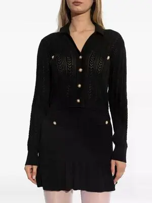 Alessandra Rich Button-embellished Knitted Cardigan