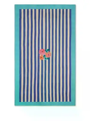 LISA CORTI Nizam Stripe Floral Tablecloth - Blue