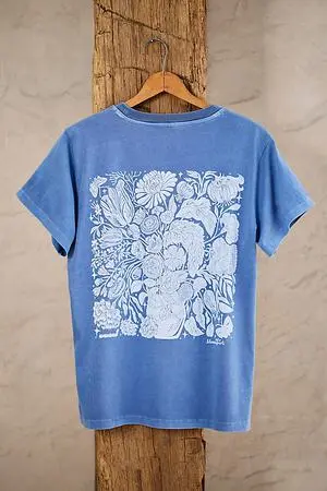 TERRAIN Botanical Print Cotton T-shirt - Blue