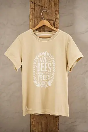 TERRAIN Save The Bees Cotton T-shirt - Tan