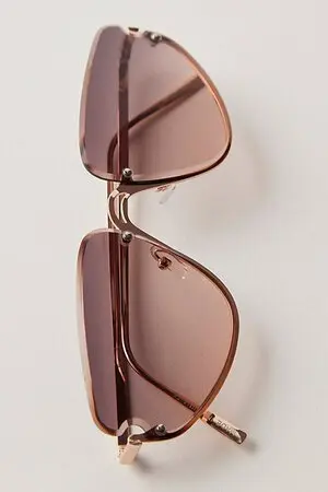 Free People Bennie Rimless Sunglasses Winter Sunrise