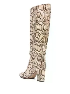 Paris Texas 80mm Python Print Leather Boots - Neutrals