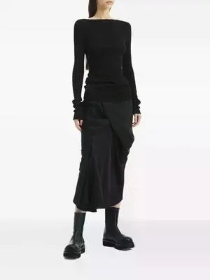 Rick Owens Draped Asymmetrical Midi Skirt