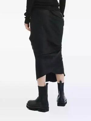 Rick Owens Draped Asymmetrical Midi Skirt