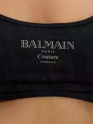 Balmain Logo-print Tie-side Bikini